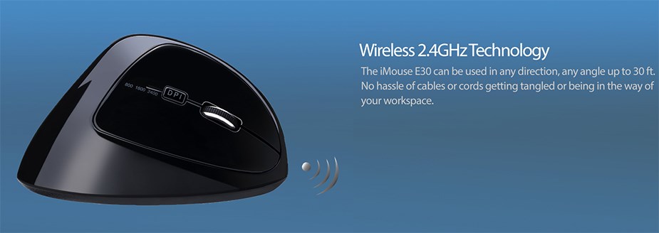 Adesso iMouse E30 2.4Ghz Wireless Vertical Ergonomic Programmable Mouse ...