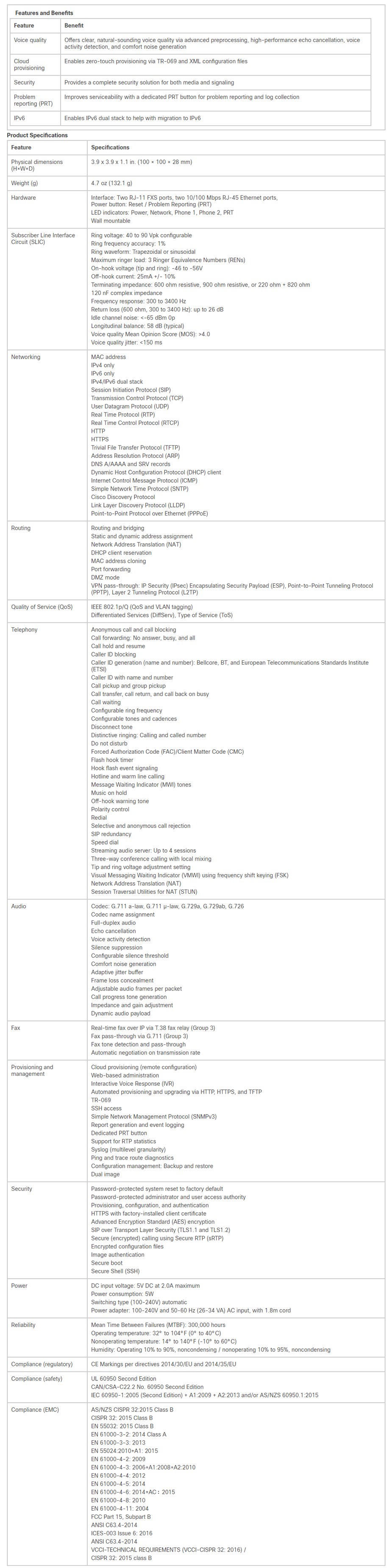 Cisco ATA 192 2-Port Analog Multiplatform VOIP Telephone Adapter ...