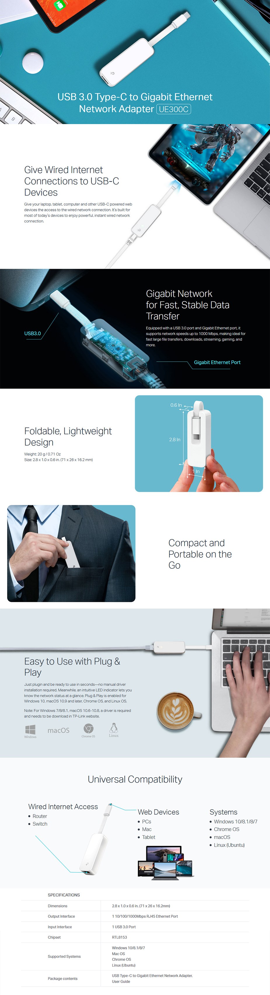 PCC Computers Australia | TP-Link USB Type-C to RJ45 Gigabit Ethernet ...