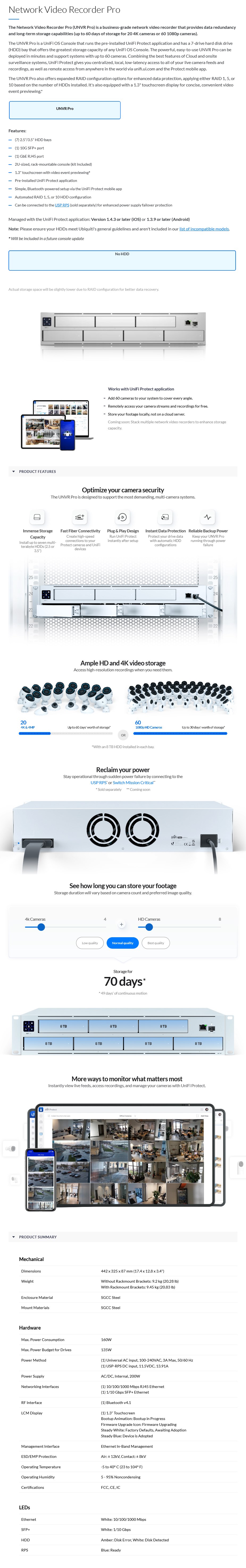 Ubiquiti Networks UNVR-Pro UniFi 2U 7-Bay Pro Network Video Recorder ...